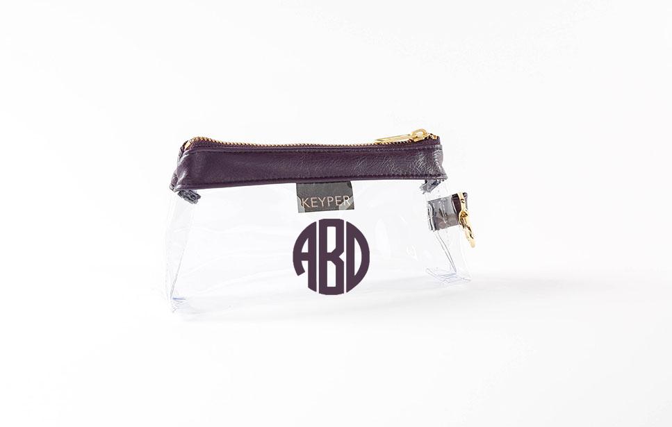 Pretty Purple Vegan Leather CLEAR Bag with monogram