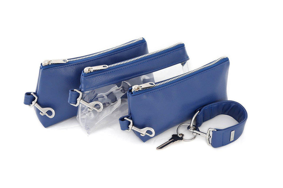 4-Piece Wristlet Set - Key Ring Wristlet, Clutch Purse, Clear Bag, Faux ...